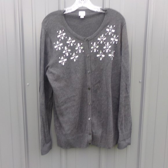 a new day | Sweaters | A New Day Gray Jewel Cardigan Size Xl | Poshmark